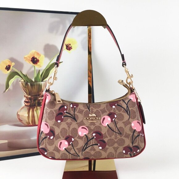 Coach | Bags | Coach Teri Shoulder Bag In Signature Canvas With Cherry ...